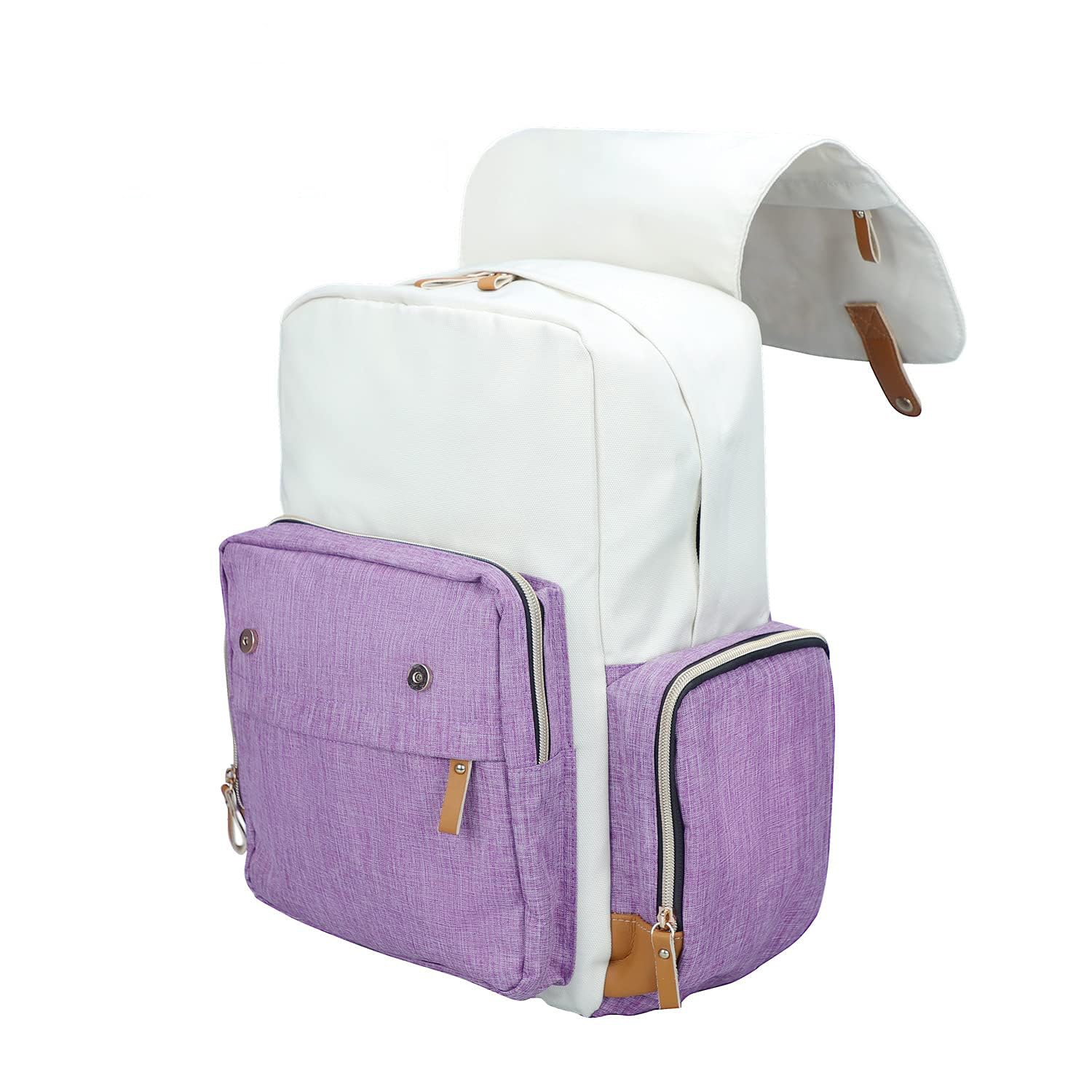 Ramhorn Diaper Bag Multifunction Travel Backpacks for Mom with Insulated Pockets and Laptop Compartment, purple