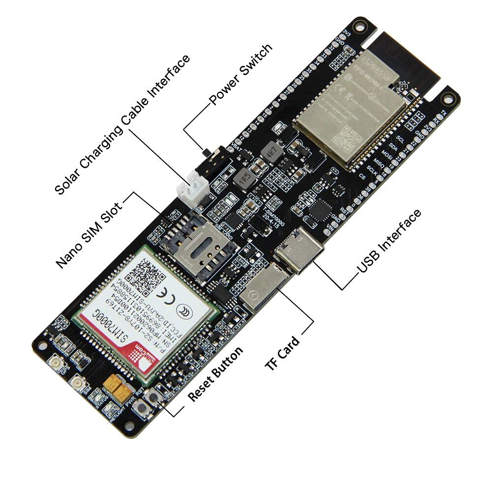 LILYGO T-SIM7000G ESP32-WROVER-B Solar Charge SIM GPS Antenna CH9102F 4MB 2G/NB TTGO Development Board