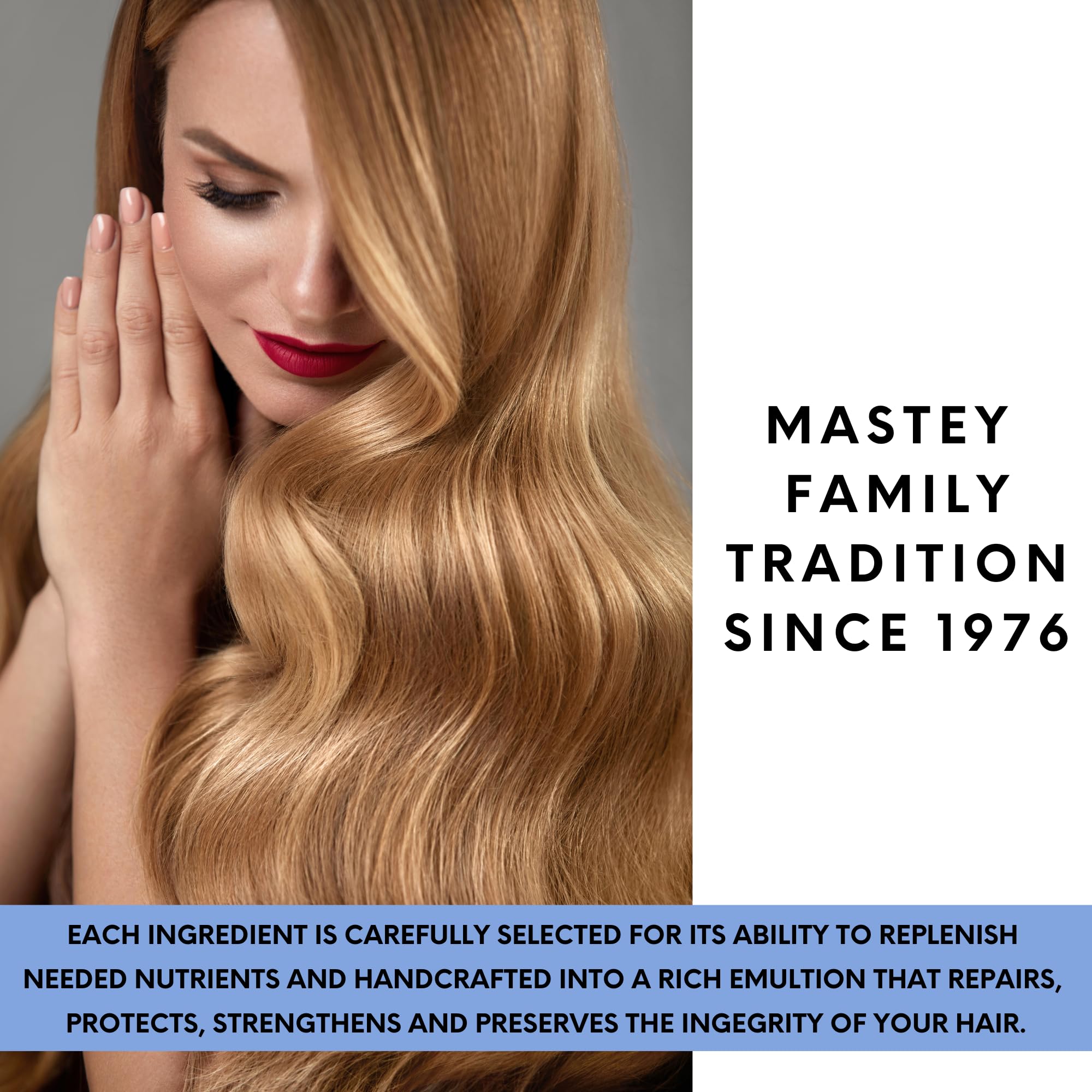 Mastey Paris Professional Cream Hair Care, Sulfate Free, Lipid & Amino Acid Fortified, with UV Blocking Antioxidants - 33 fl oz (Shampoo plus Conditioner)