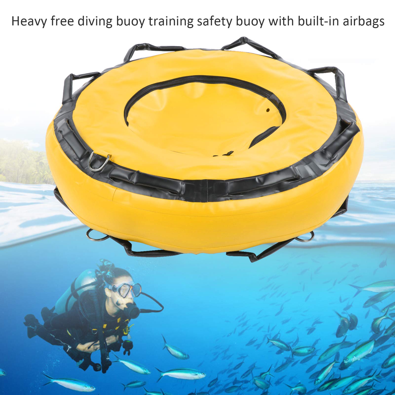 1000D Buoyancy, Marker Float Signal Accessory Freediving, Heavy Duty for Diving Signalling Water Sports(Yellow)