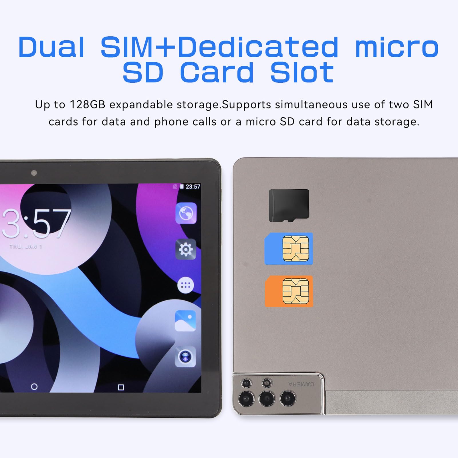 10.1 Inch Tablet with Bluetooth Earphones, for Android 12, 2.4G 5G WiFi, 4GB 64GB 1920x1200, 8MP 13MP Cameras, BT5.0 Gaming Tablet PC, Dual Speakers (US Plug)