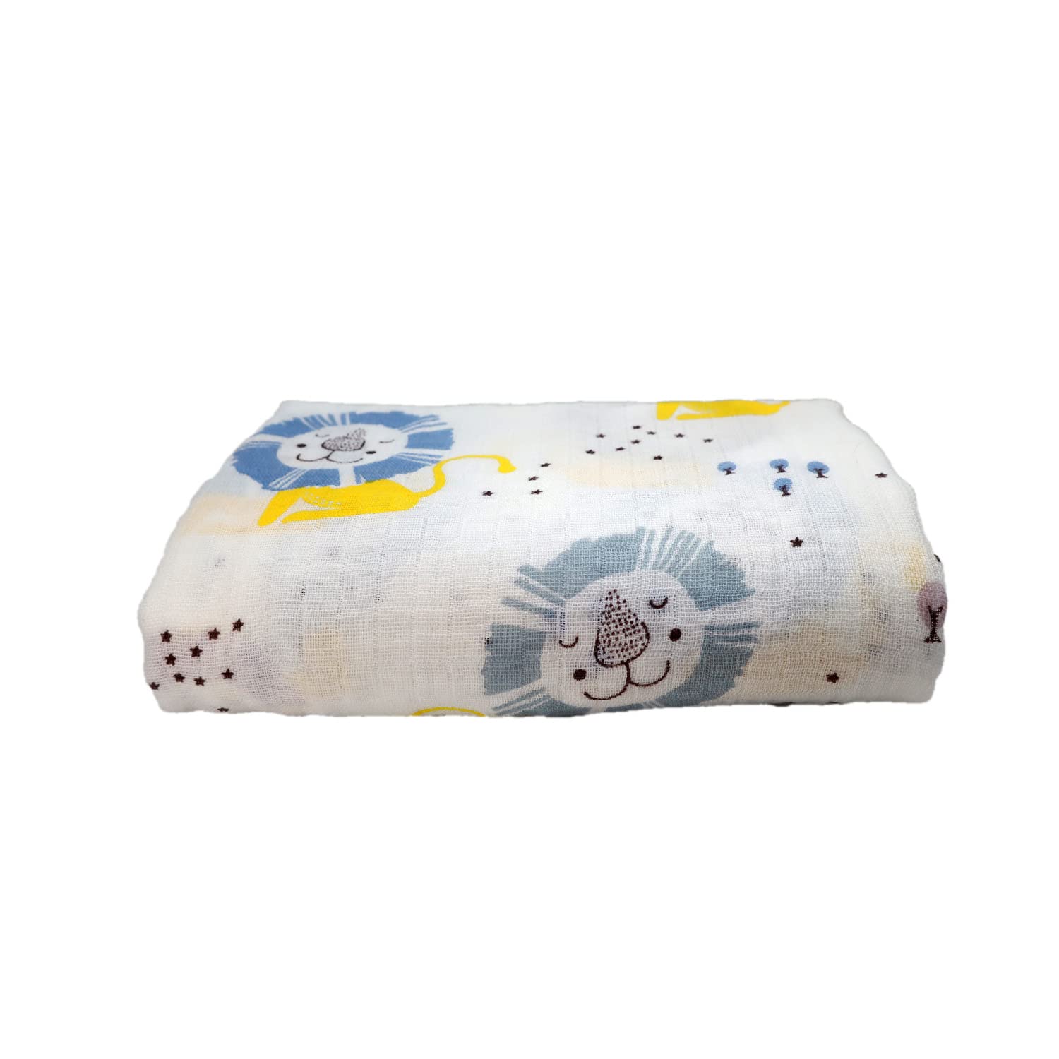 Baby Swaddle Blanket Unisex Swaddle Wrap Soft Muslin Swaddle Blankets Neutral Receiving Blanket for Boys and Girls, Large 47 x 47 inches(Lion)