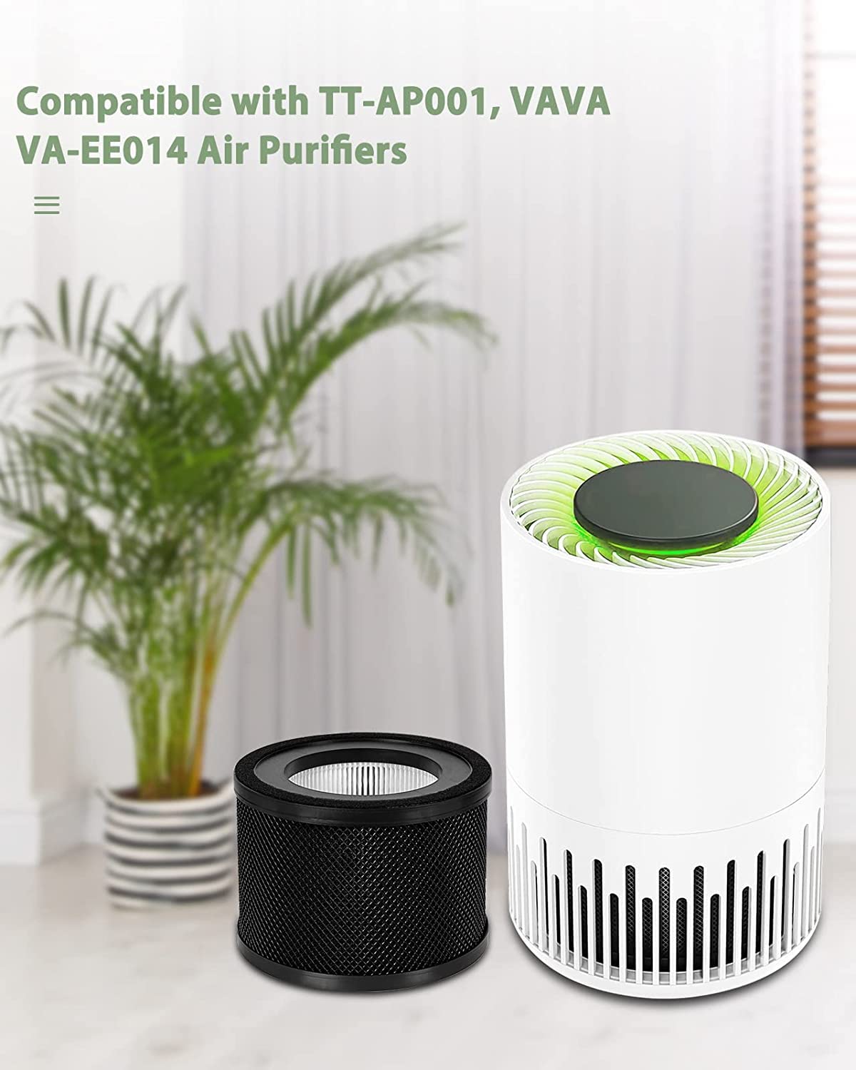 2-Pack TT-AP001 Filter Replacement for TT-AP001, VAVA VA-EE014 Air Purifiers, Replace TT-AP001SPF,H13 True HEPA Filter