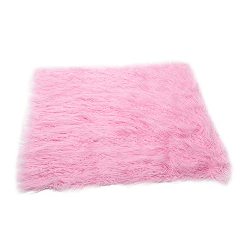 CALIDAKA Baby Photo Props Blanket,Newborn Faux Fur Photography Basket Stuffer Rug,Beanbag Background Backdrop Mat (Pink)