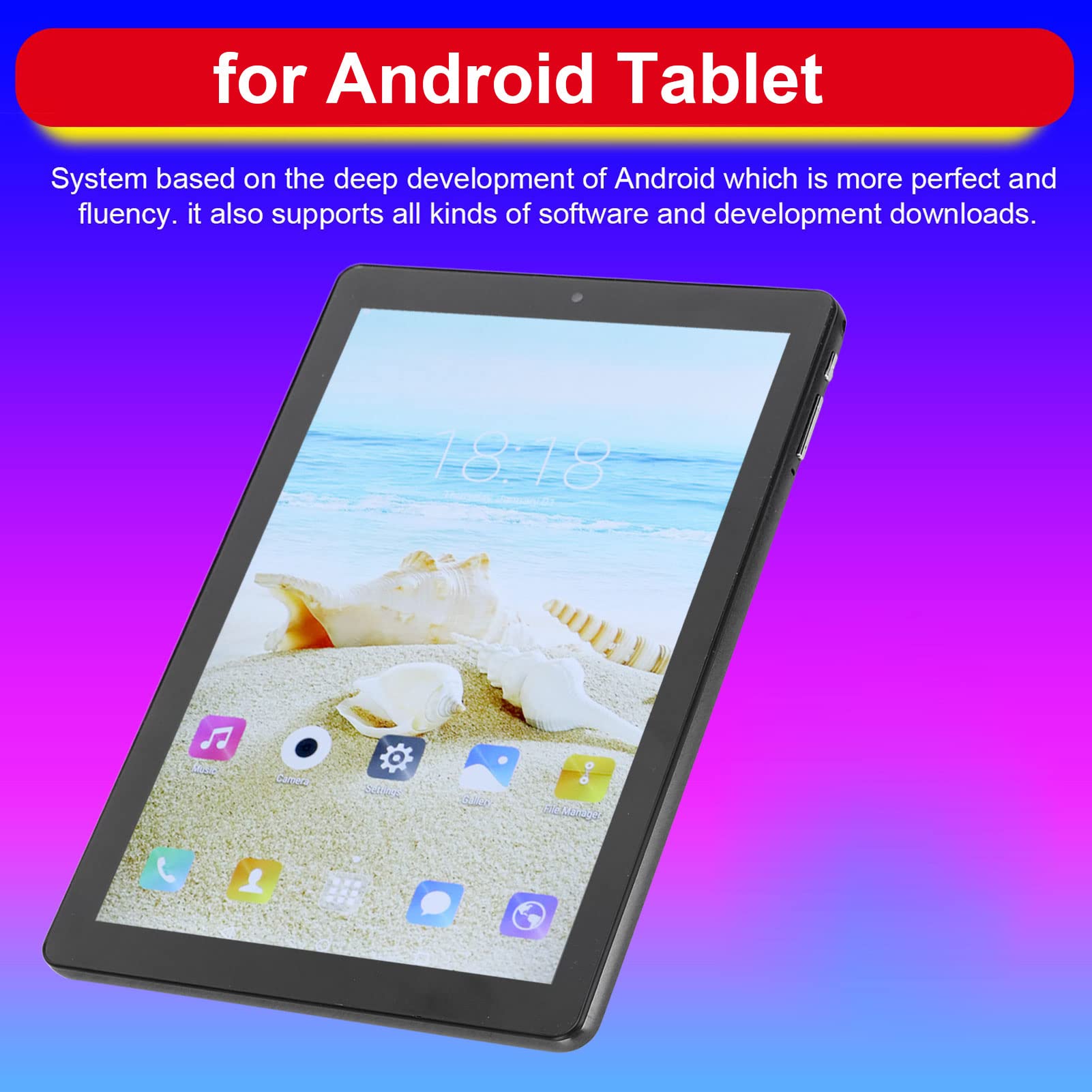 10.1 Inch Tablet, 8800mAh Octa Core Phone Tablet for Travel for Learning (US Plug)