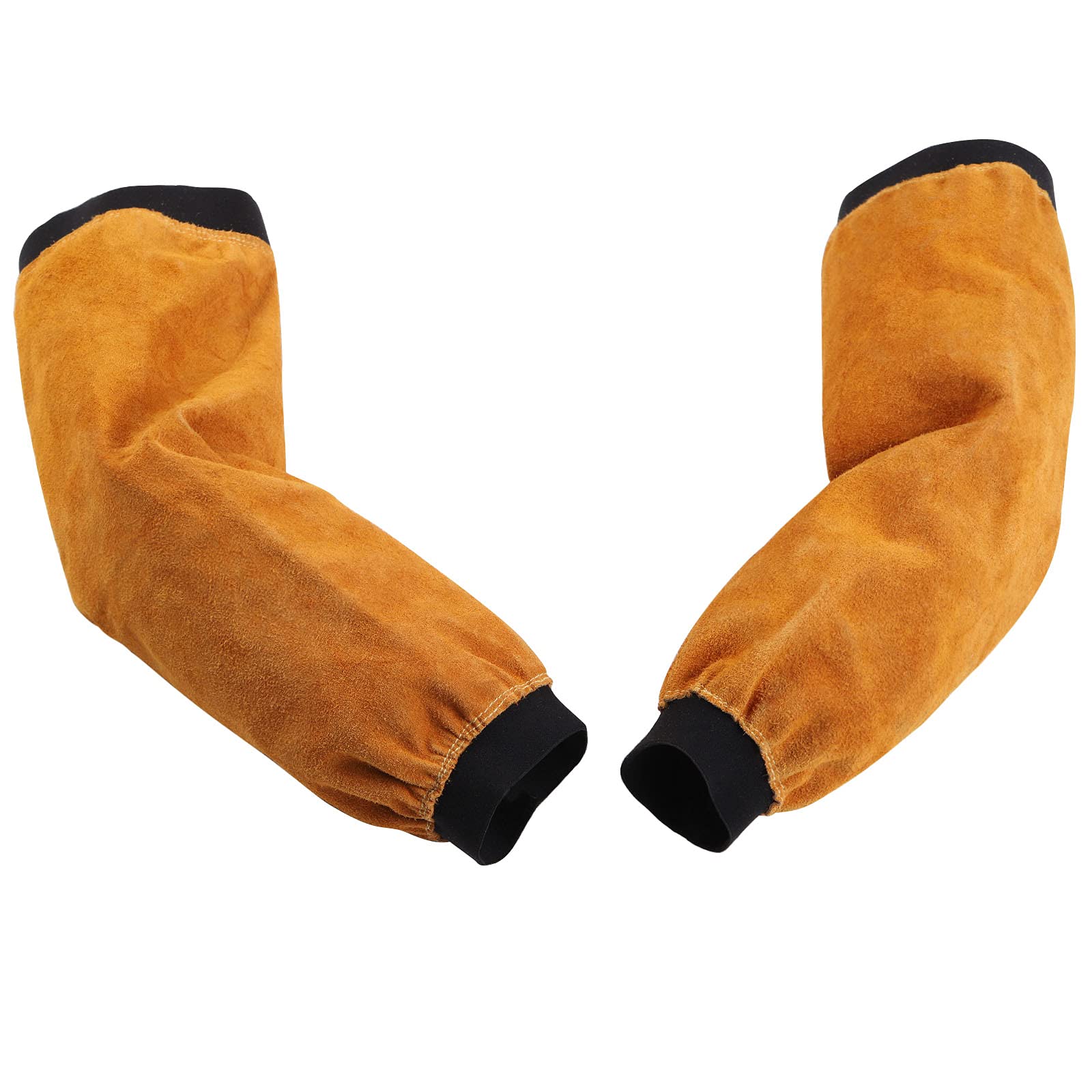Benozit 18inch Leather Welding Sleeves for Men&Women, Heat & Flame Resistant Arm Protection, Heavy Duty Work Arm Guard, Puncture Resistant Sleeves for Garden