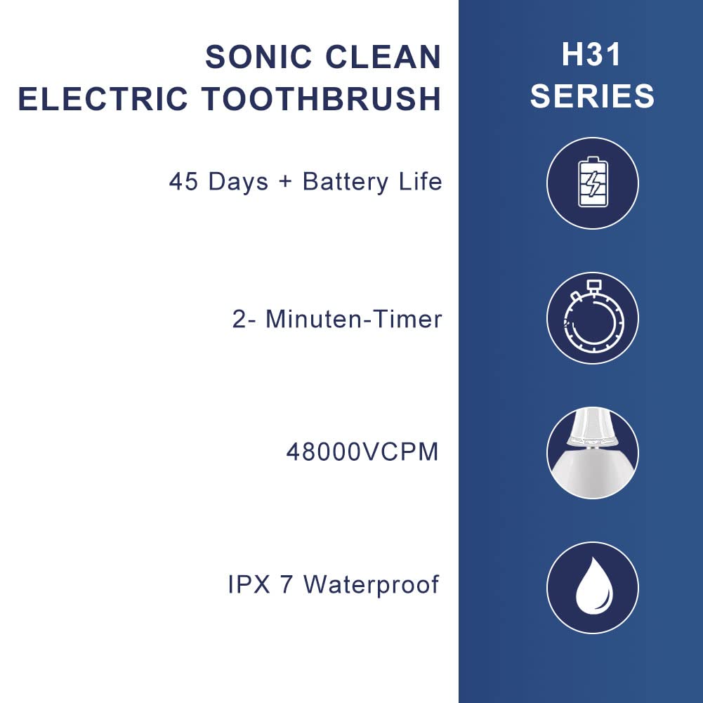 CALLYSONIC Sonic Rechargeable Electric Toothbrush, 48,000VPM Rechargeable Toothbrushes with Normal, Sensitive, Massage Modes, 4 Replacement Brush Heads for Adults Kids - Black