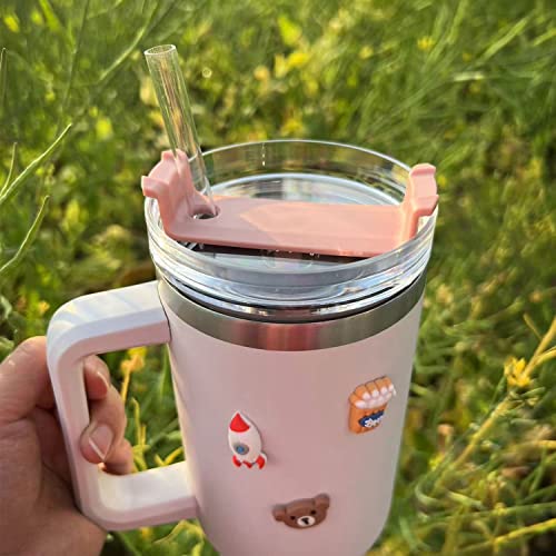 40 OZ Tumbler Lid Compatible for Stanley, Spill Proof Splash Resistant Tumbler Covers Fit for Stanley and More Coffee Mugs 2 pack (40 OZ, Green)