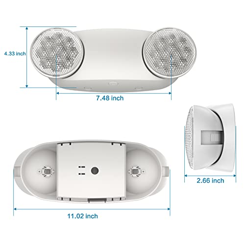 SPECTSUN 8 Pack LED Exit Emergency Light Combo with Battery Backup-US Standard Commercial Corded Emergency Exit Sign Lights for Home Power Failure,UL 924 Certified,Elm2 Emergency Lighting Exit Signs
