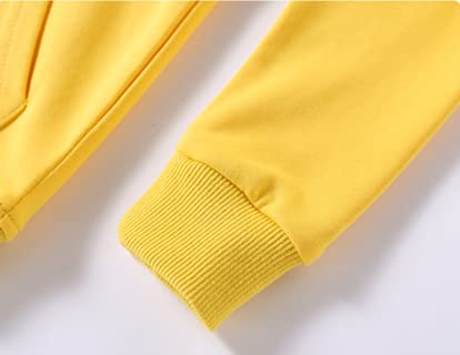 TeTii Baby Toddler Kids Boy Girl Solid Casual Pocket Hoodie Sweatershirt Pullover Yellow