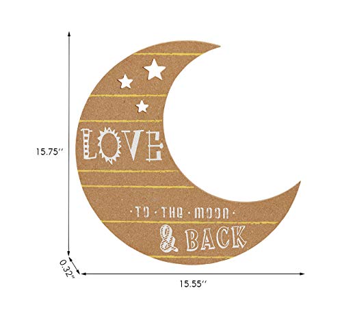 Pinboard Moon Shaped Wall Decor - Cork Board with 6 Pushpins - Bulletin Board Display,School or Classroom Home Decor