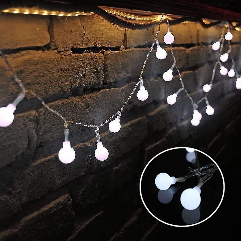 100 LEDs Globe Fairy String Lights 33 Inches Indoor String Lights for Bedroom Garden Party Outdoor Decorations White