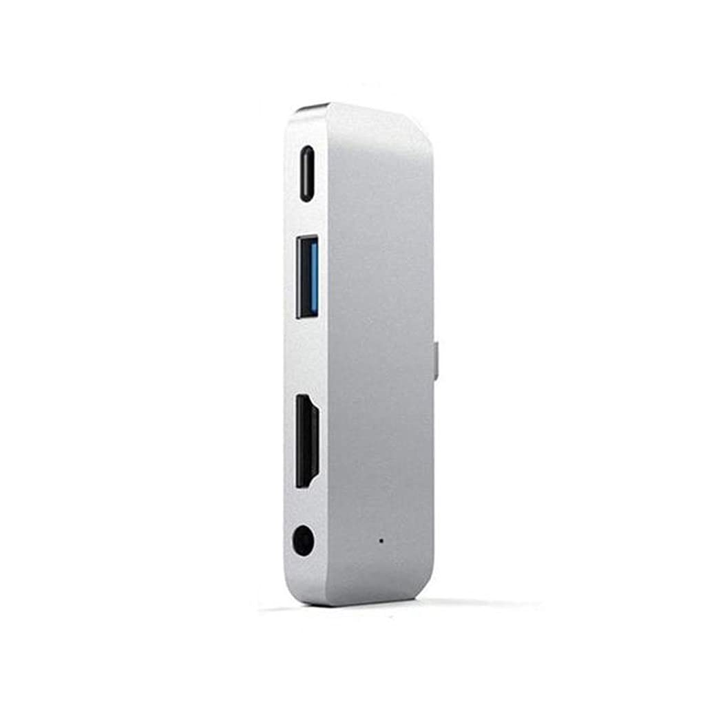 CUJUX USB Type-C Mobile Pro Hub Adapter with USB-C PD Charging USB 3.0 & 3.5mm Headphone Jack Tablet Hub (Color : B)