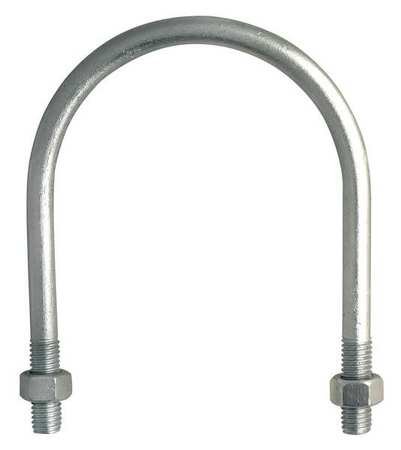 5/16"-18 x 1-1/2" Pipe Size Hot Dipped Galvanized Low Carbon Steel U-Bolt, 10 pk.