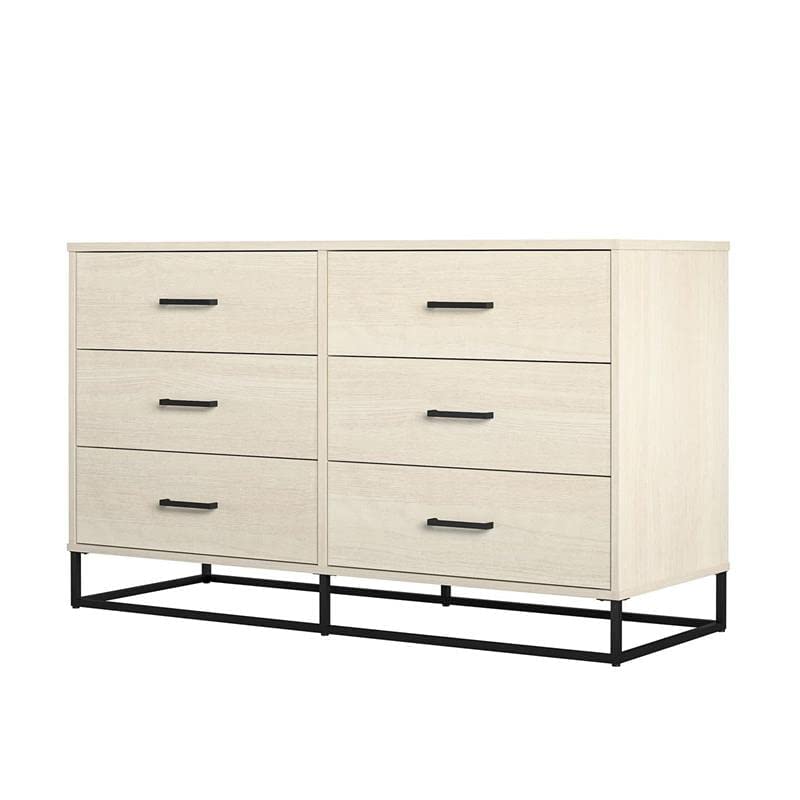 Novogratz Kelly 6 Drawer, Ivory Oak Dresser