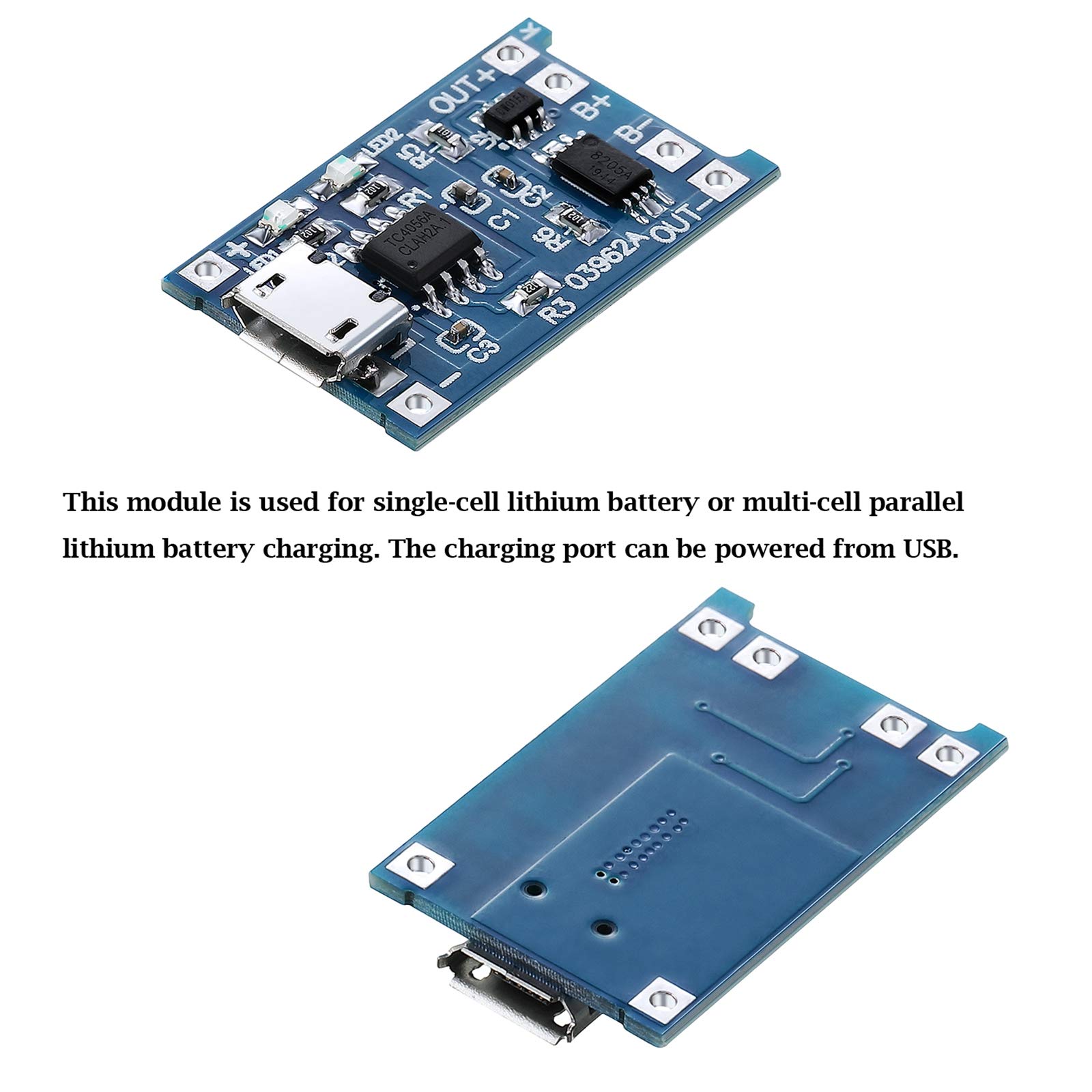 Weewooday Charging Module Battery Charging Board with Battery Protection BMS 5v Micro USB 1a Lithium Charge Module(40 Pieces)