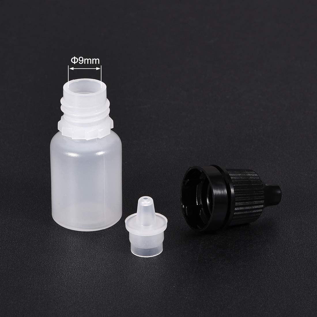 Ofowin [12 Pcs] Plastic Dropper Bottle, 5ml / 0.17oz Small Mouth Dropping Bottles with Black Cap Empty Squeezable Liquid Drop Bottles for Solvents, Oils, Glue, Paint, Essence, E-liquid, E-juice, Saline