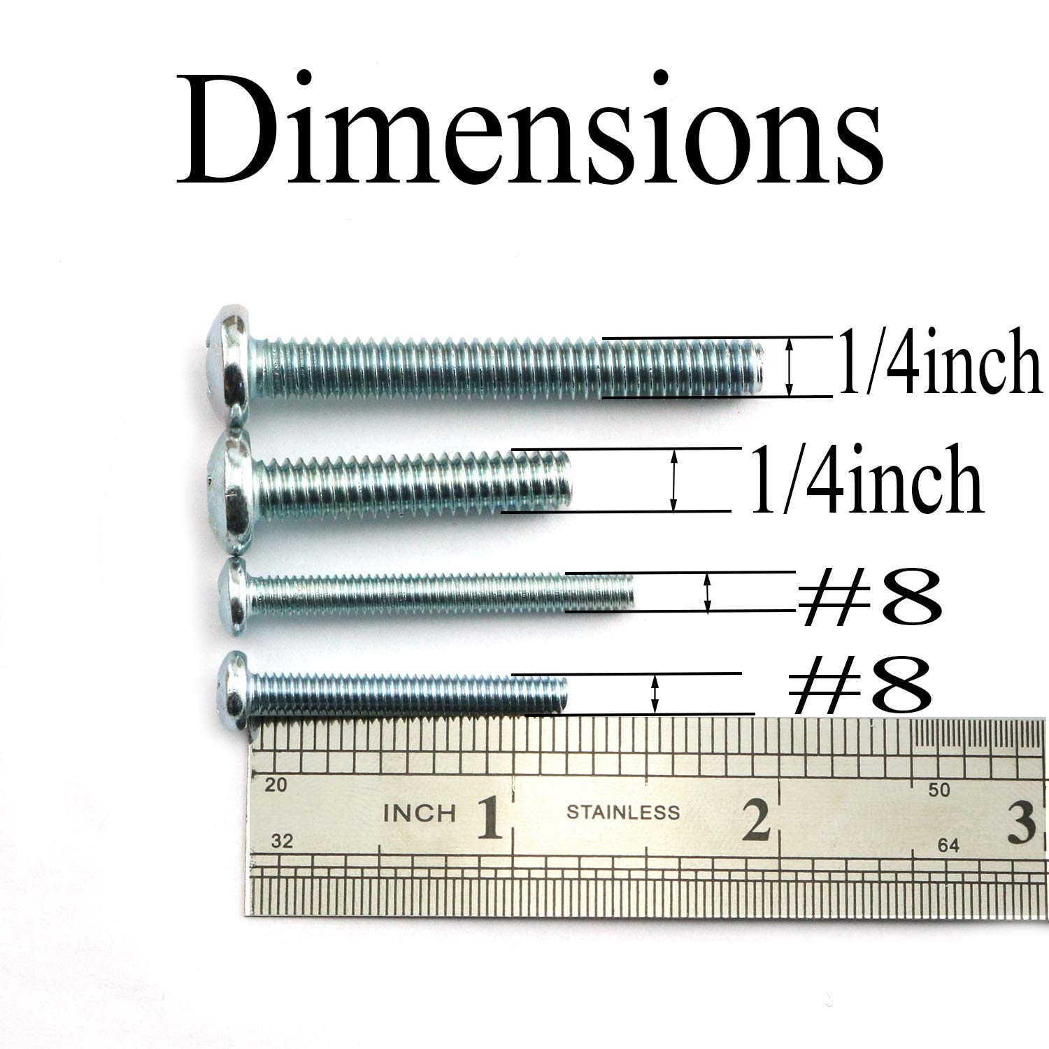 24pcs 8-32 x 1-1/2" Machine Screws Metal Mounting Hardware Fitting Fastening Accessories Cross Slotted Round Phillips Head Screw Bolt