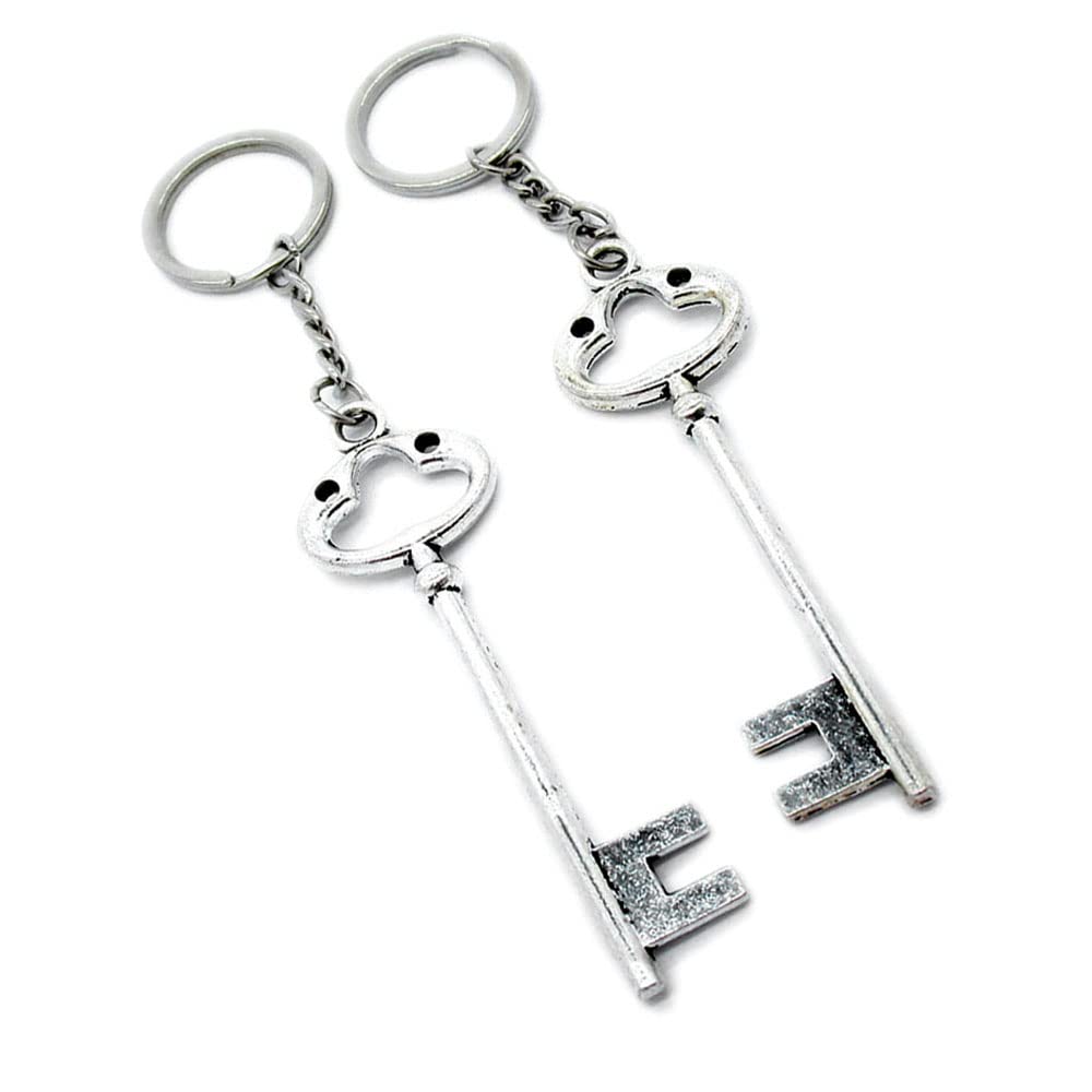 100 Pieces Keychain Keyring Door Car Key Chain Ring Tag Charms Supplies G5LW8P Magic Skeleton Key