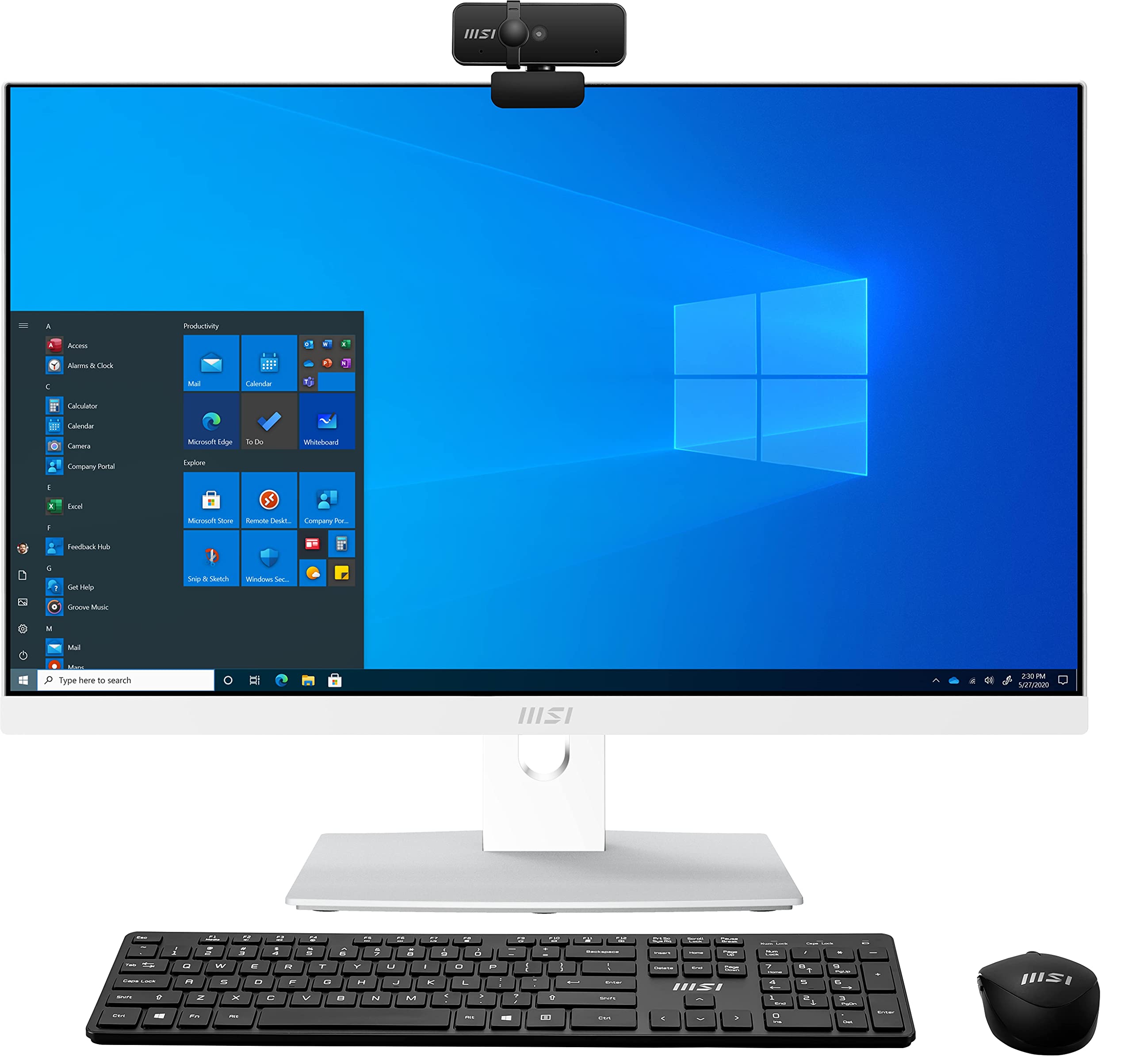 MSI Modern AM242TP AIO Desktop, 23.8" FHD Touchscreen, Intel Core i5-1135G7, 8GB Memory, 256GB SSD, WiFi 6, BT 5.1, FHD Webcam, White, Windows 10 Home (11M-484US)