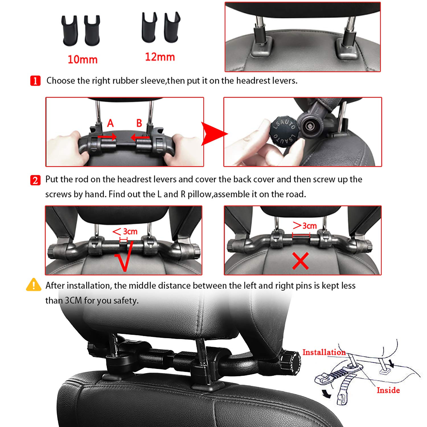 Car Headrest Pillow,Adjustable Road Pal Car Headrest,Sleep Travel Car Headrest,Car Seat Headrest Neck Rest Cushion for Adults