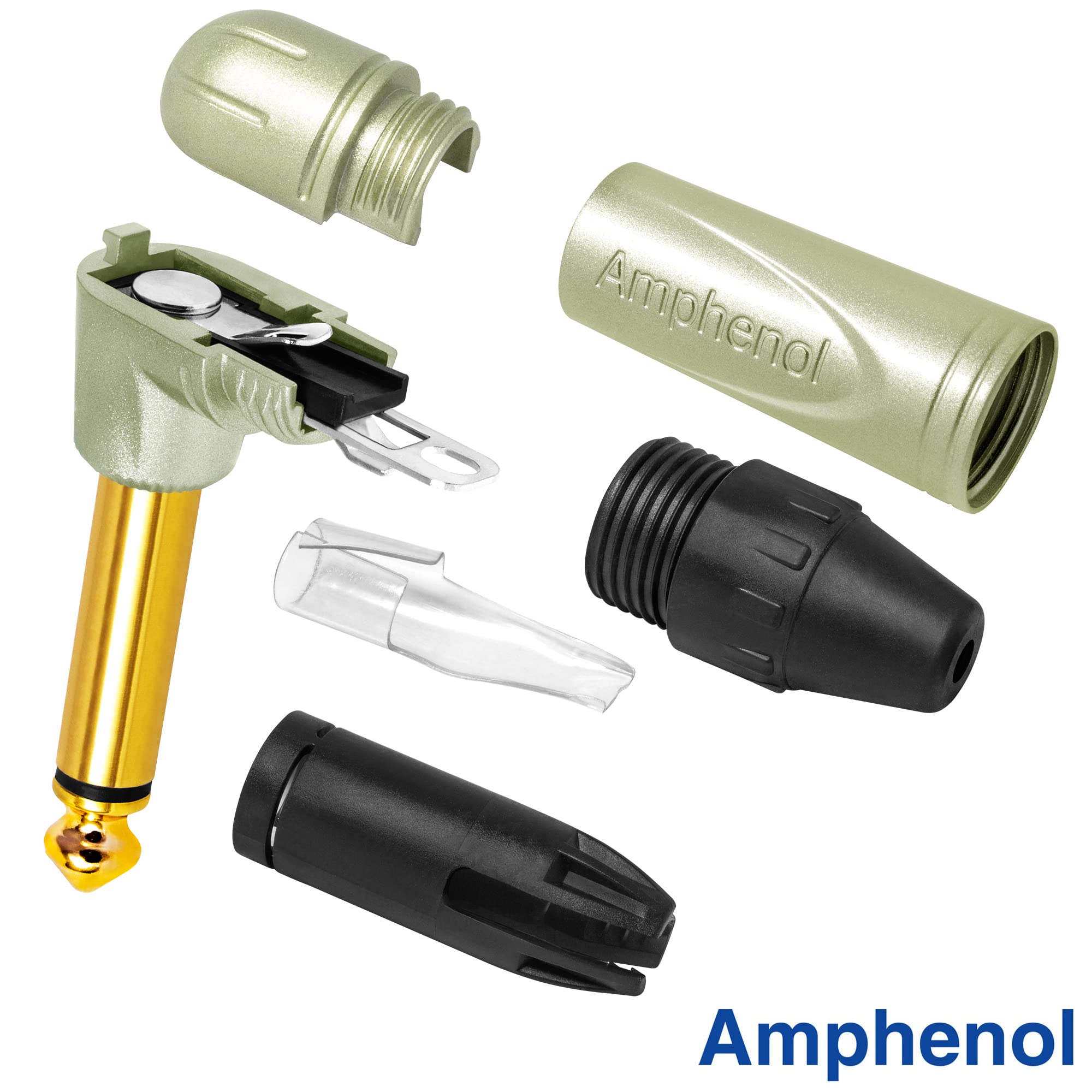 20 Foot - Gotham GAC-1 Ultra Pro (Black) - Premium, Low-Capacitance (21 pf/F) Guitar Bass Instrument Cable - Amphenol QM2R-AU & QM2P-AU ¼ Inch (6.35mm) Gold TS Connectors