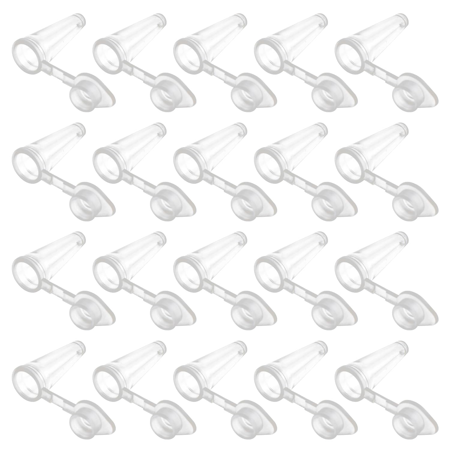 Bettomshin 1000Pcs 0.1ml Conical Centrifuge Tubes, with Snap Cap, Transparent Mini Plastic Microcentrifuge Test Tubes Storage Containers for Beads Specimen Sample Lab