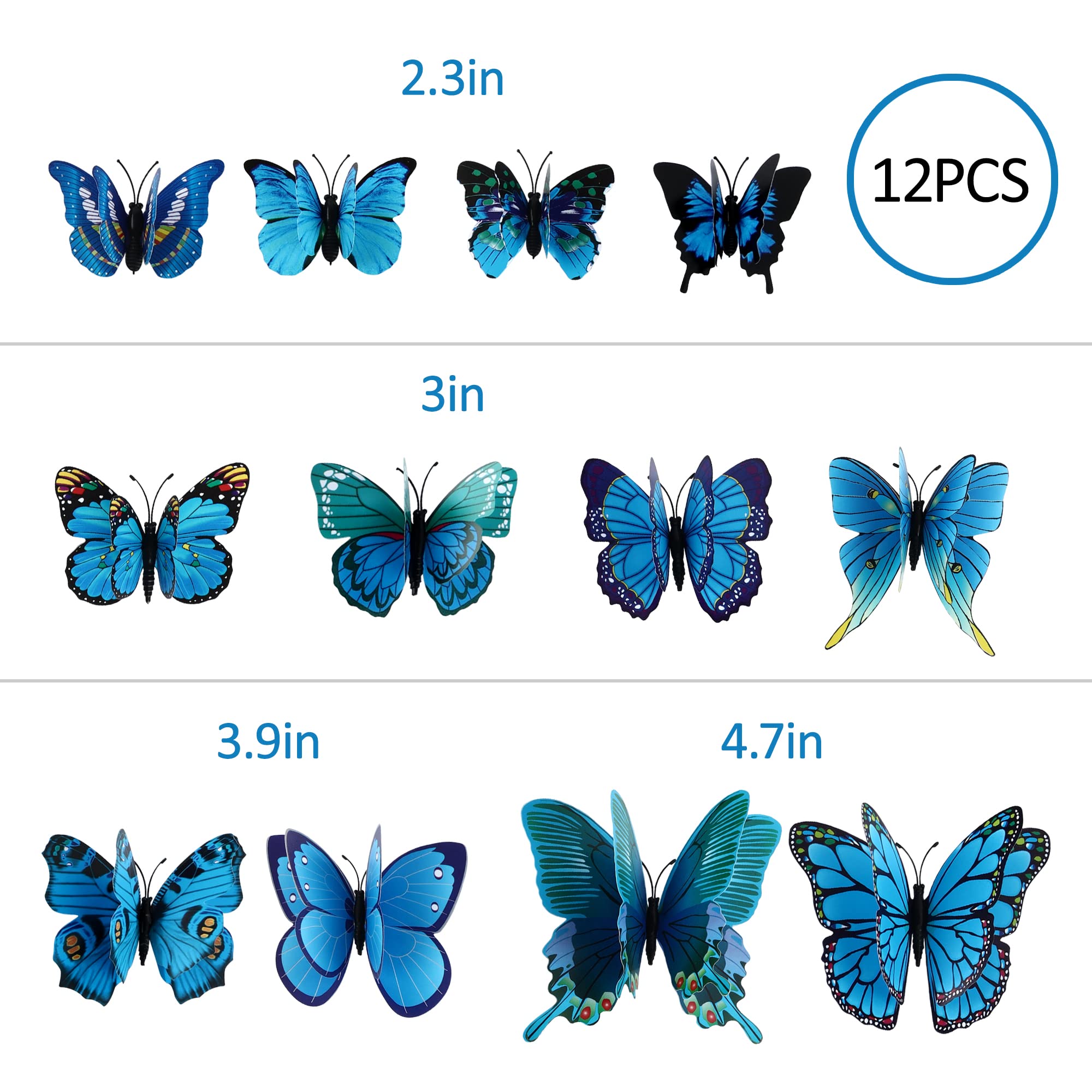 24PCS Butterfly Wall Decals Removable Butterflies Wall Sticker 3D Mural Stickers for Home Bedroom Kids Room Decor (Hollow out-Black/48PCS)