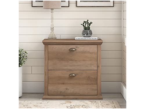 Bush Furniture Yorktown 2 Drawer Lateral File Cabinet in Reclaimed Pine