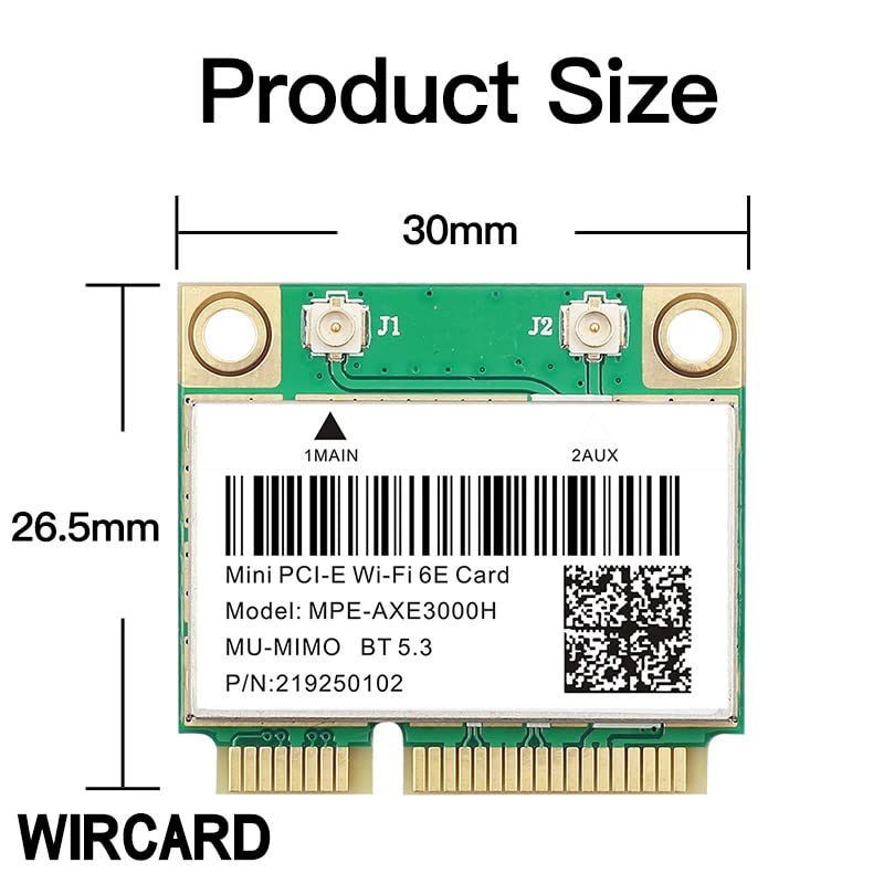 Teday WiFi 6E 3000Mbps Bluetooth 5.2 AX210HMW MPE-AXE3000H for Intel AX210 Wireless Mini PCI-E WiFi Card 802.11ax/ac 2.4G/5Ghz Adapter Than AX200