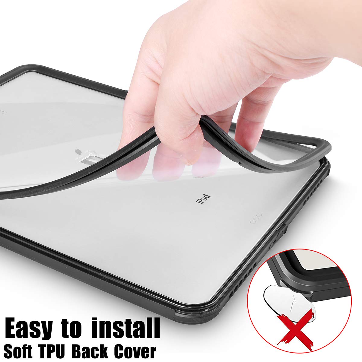 AICase IPad Pro 12.9 Inch Waterproof Cases,IP68 360 Degree Slim Dual Layer Armor Defender Shockproof Protective Case with Lanyard for iPad Pro 12.9" 2018