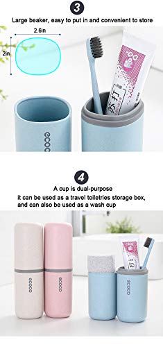 IKEAR Travel Toothbrush Cup Toothpaste Container/Case Toothbrush Organizer Toothbrush Toothpaste Holder 2 Gargle Cups Multifunction Portable Storage Cup for Business Trip Travel and Daily Use
