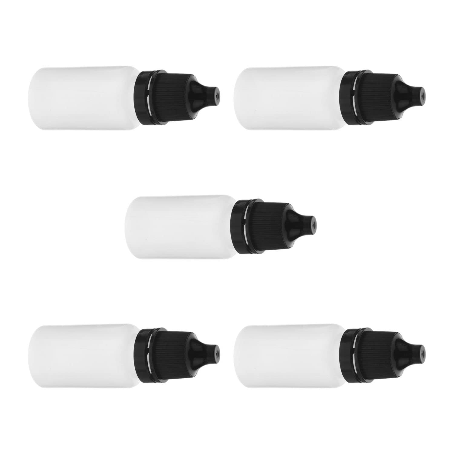 Bettomshin 20Pcs 10ml PE Plastic Dropping Bottles, Thin Mouth Vial of Squeezable Liquid Eye Liquid Dropper, Liquid Sample Seal Storage Bottle with Black Cap