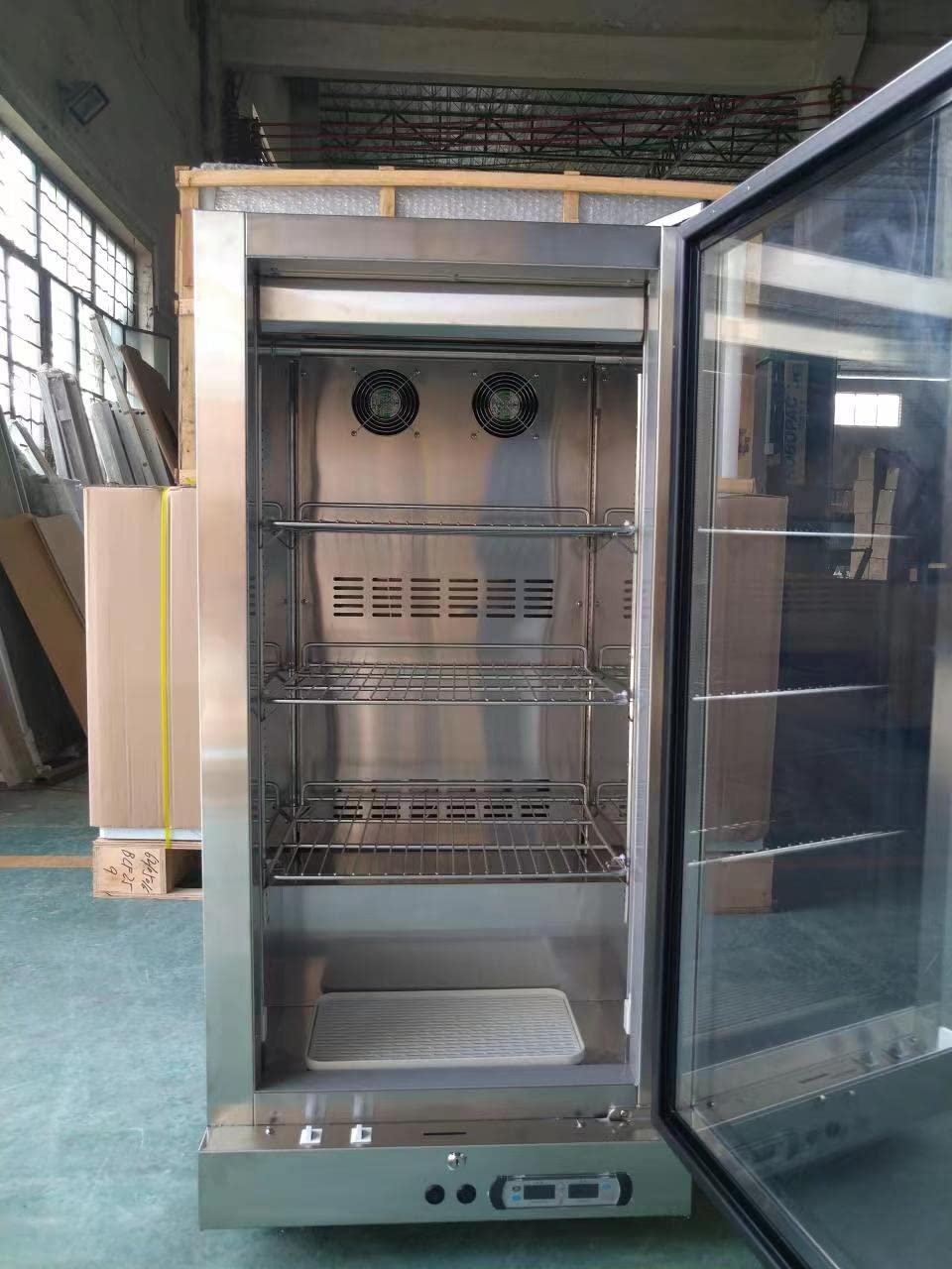 Kolice Commercial Aging Beef Showcase Freezer, Steak Aging Machine, Beef Display Showcase Freezer-268L,4 Tiers,Temperature: -5℃~ to 10℃ (23℉ to 50℉) for Hotel,Restaurant,Shopping Malls
