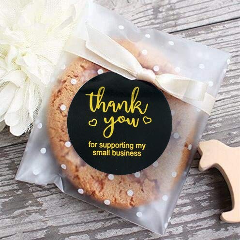1.5" Sticker Roll 500 PCS, Thank You for Supporting My Small Business Stickers Online Retail,Sealing Decoration (Gold)