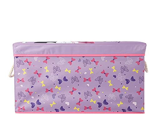 Disney Minnie Mouse Collapsible Toy Storage Bench and Ottoman – Durable and Functional, 14.5" H x 14.5" D x 25" L, Perfect for Kids' Rooms