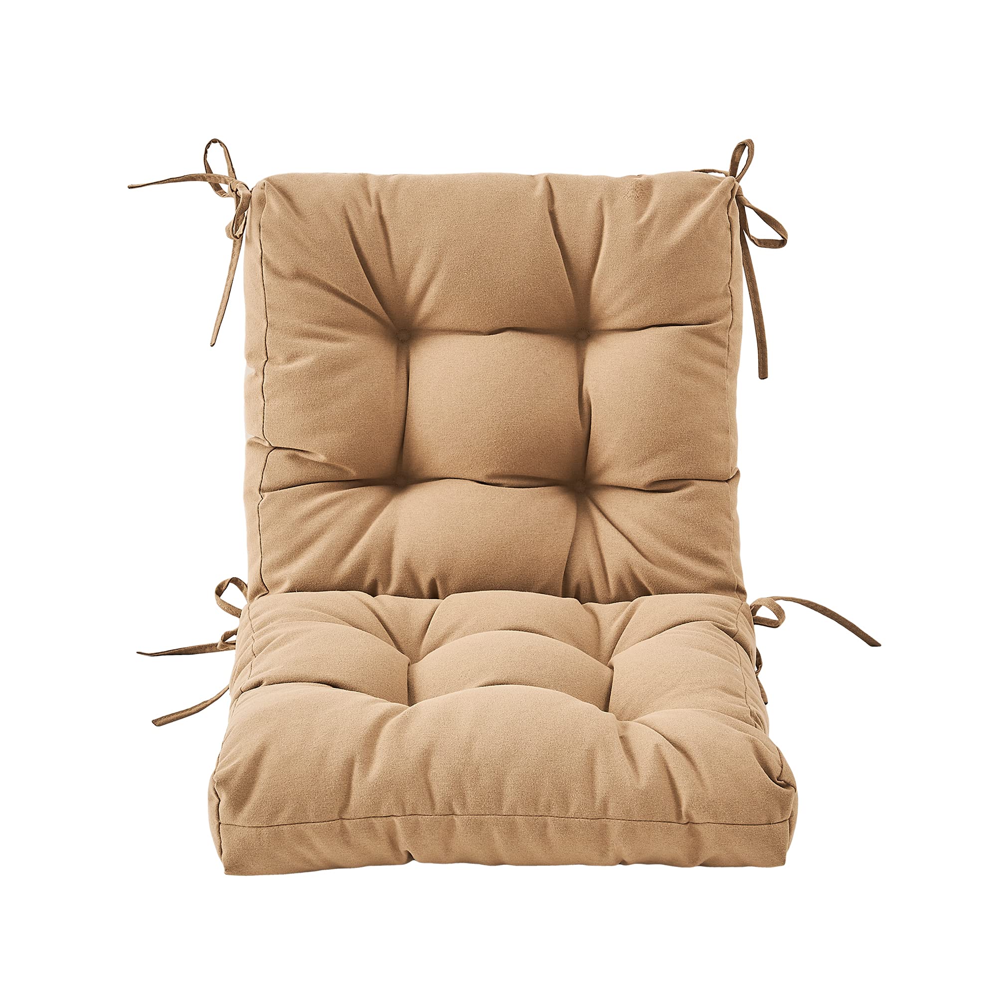 ARTPLAN Seat/Back Outdoor Chair Cushion,Patio Chair Cushion with Tie,Tufted Patio Cushion Replacement,Set of 2,20X20X4 (2 Pack)