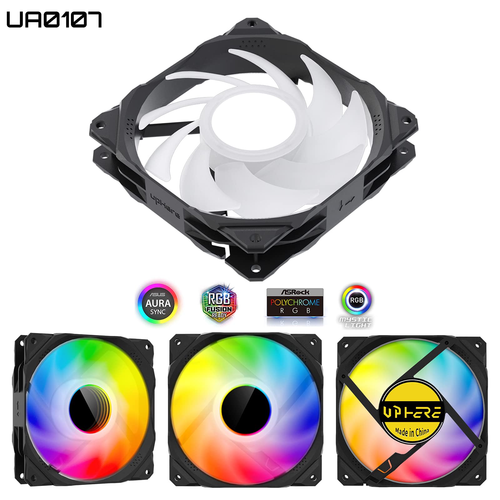 novonest 120mm PC Case Fan,5V 3PIN Addressable RGB Silent Fan,PWM 4PIN Adjustable Fan Group,High Performance Rotating Infinity Mirror Fan, with Fan Hub,UA0107(3-Pack)