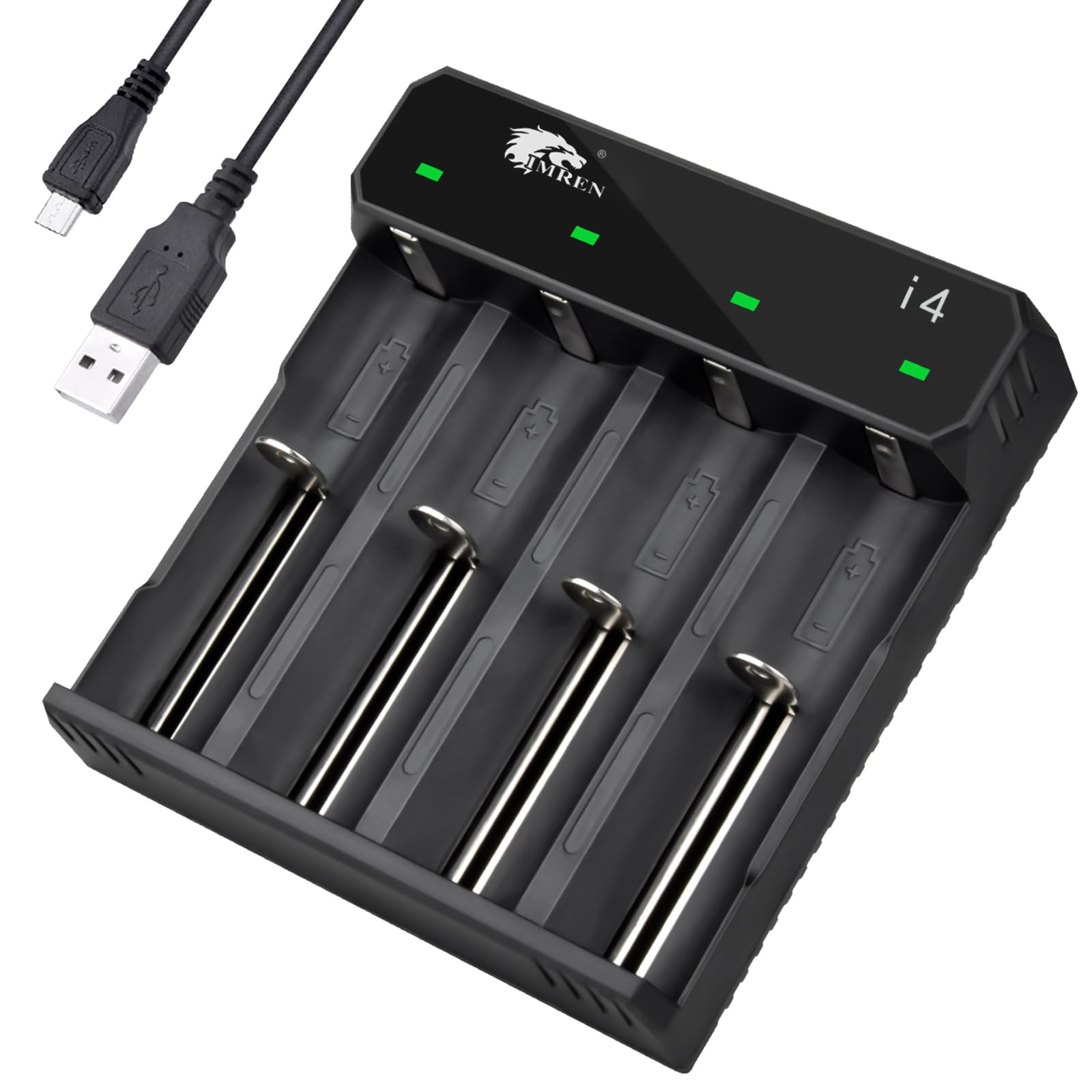 IMREN 26650 21700 Battery Charger, 4Bay 26650 21700 Fast Battery Charger,3.7V Lithium-ion Battery Charger for 18650 18500 18350 17650 17670 17500 20700 21700 26650 Batteries (4 Bay)