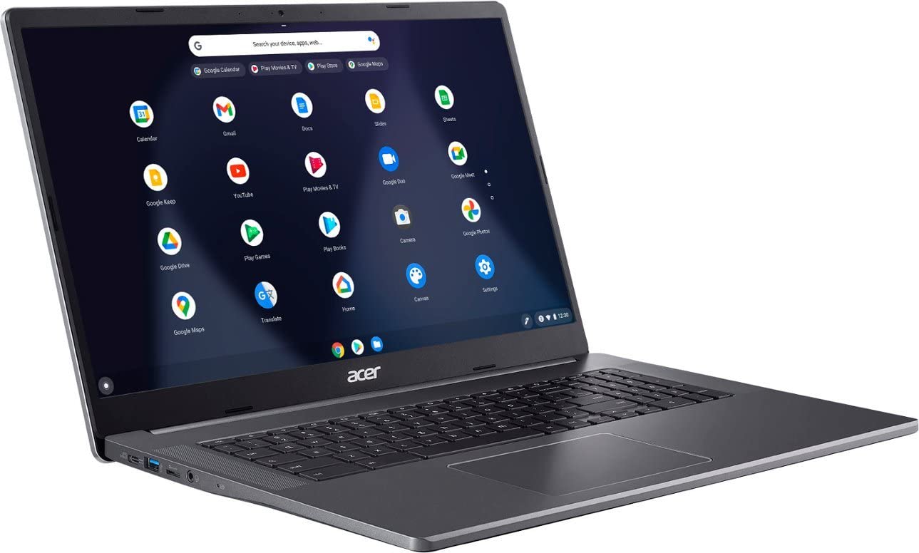 acer 2023 Newest Chromebook 17.3" FHD IPS Touchscreen Light Laptop, 4-Core Intel Pentium N6000 (Upto 3.3GHz), 8GB RAM, 64GB eMMC, HD Webcam, UHD, WiFi 6, 10+ Hour Battery, Chrome OS, w/MarxsolCables
