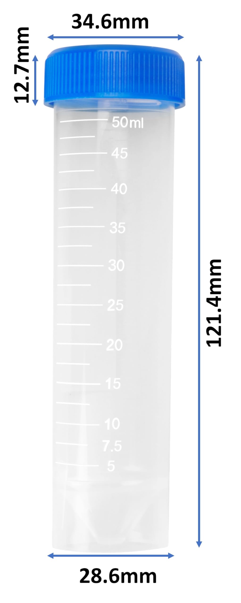 50 ml Conical Centrifuge Tube with Skirt, Self-Standing, up to 12000xg, Polypropylene (PP) (Pack of 50)