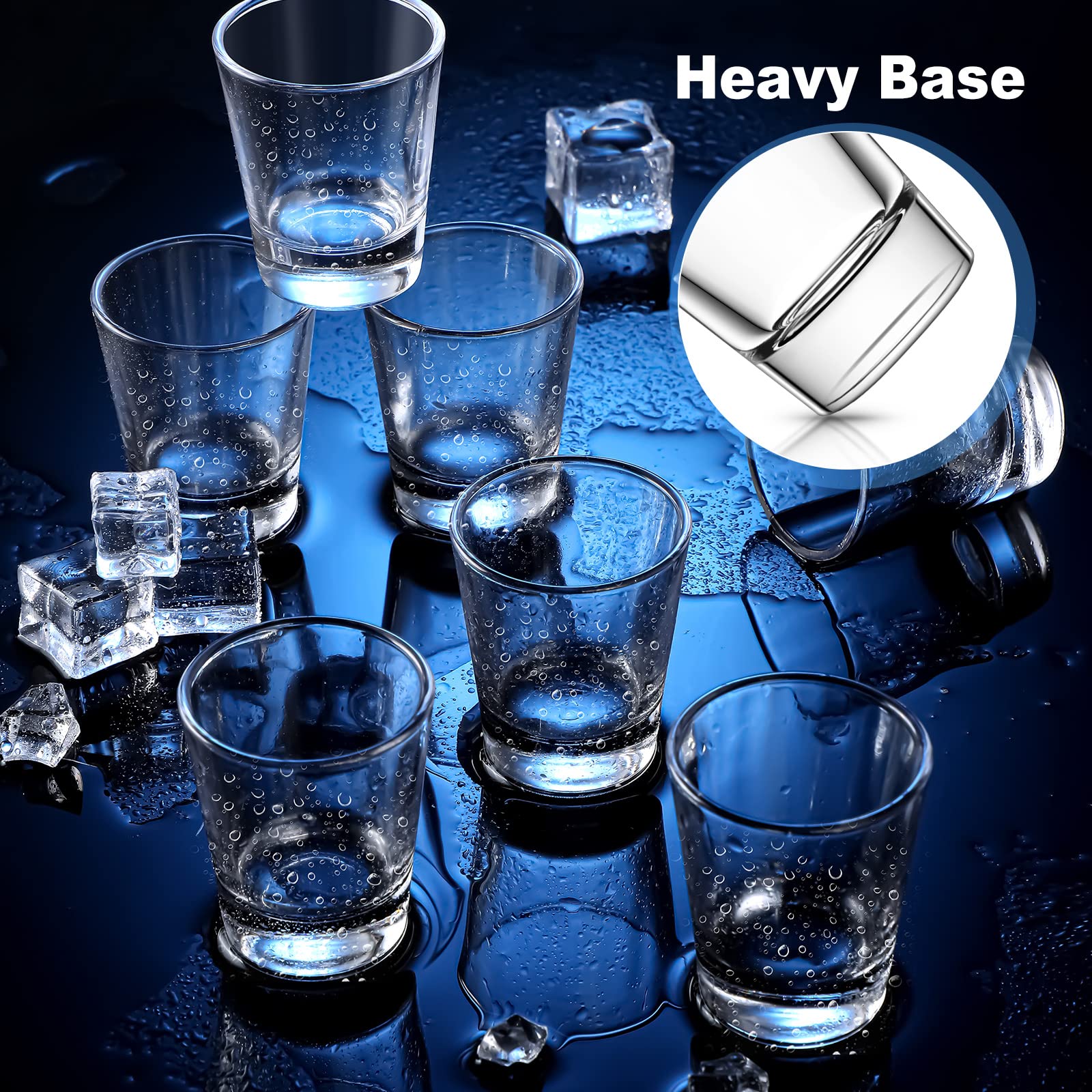 100 Pieces Clear Short Shot Glasses Bulk 1.5 oz Mini Round Shot Glasses Heavy Base Small Glass Cups for Wedding Party Espresso, Water, Juice, Milk, Coffee, Drinking (Classic Style)