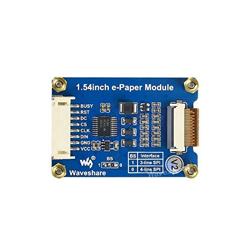 1.54inch E-Paper Display 200x200 Pixel for Raspberry 4B/3B+/3B/2B/Zero/W/Zero WH/Jetson Nano, White,Black Two-Color E-Ink Screen SPI Interface Support Partial Refresh Compatible with Arduino/Nucleo