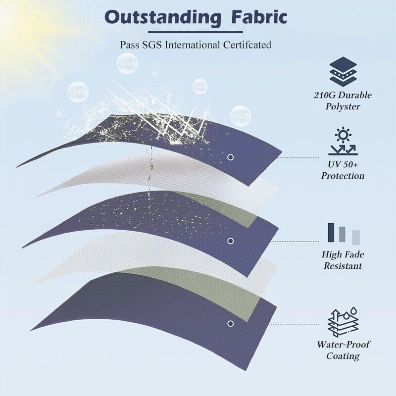 10 ft Hanging Umbrella Outdoor Market Umbrella Cantilever Garden Sun Shade (Blue)