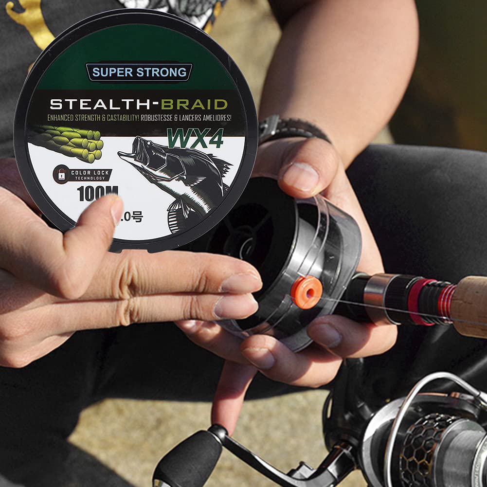 100M Fishing Line,Durable Pe Fish Line,Not Easy to Roll 4 Weave Anti Bite Strong Tension Tackle Accessory(3.5in-White 1.0)