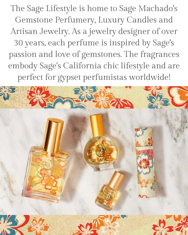 Amber Organic Perfume Oil Extract Roll-On by Sage- 1/4 oz, Vegan & Cruelty-Free, Earthy Scent, Amber, Blood Orange, Musk