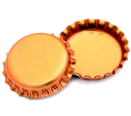 50 Orange Metallic Bottle Caps Shiny Colors Craft Linerless