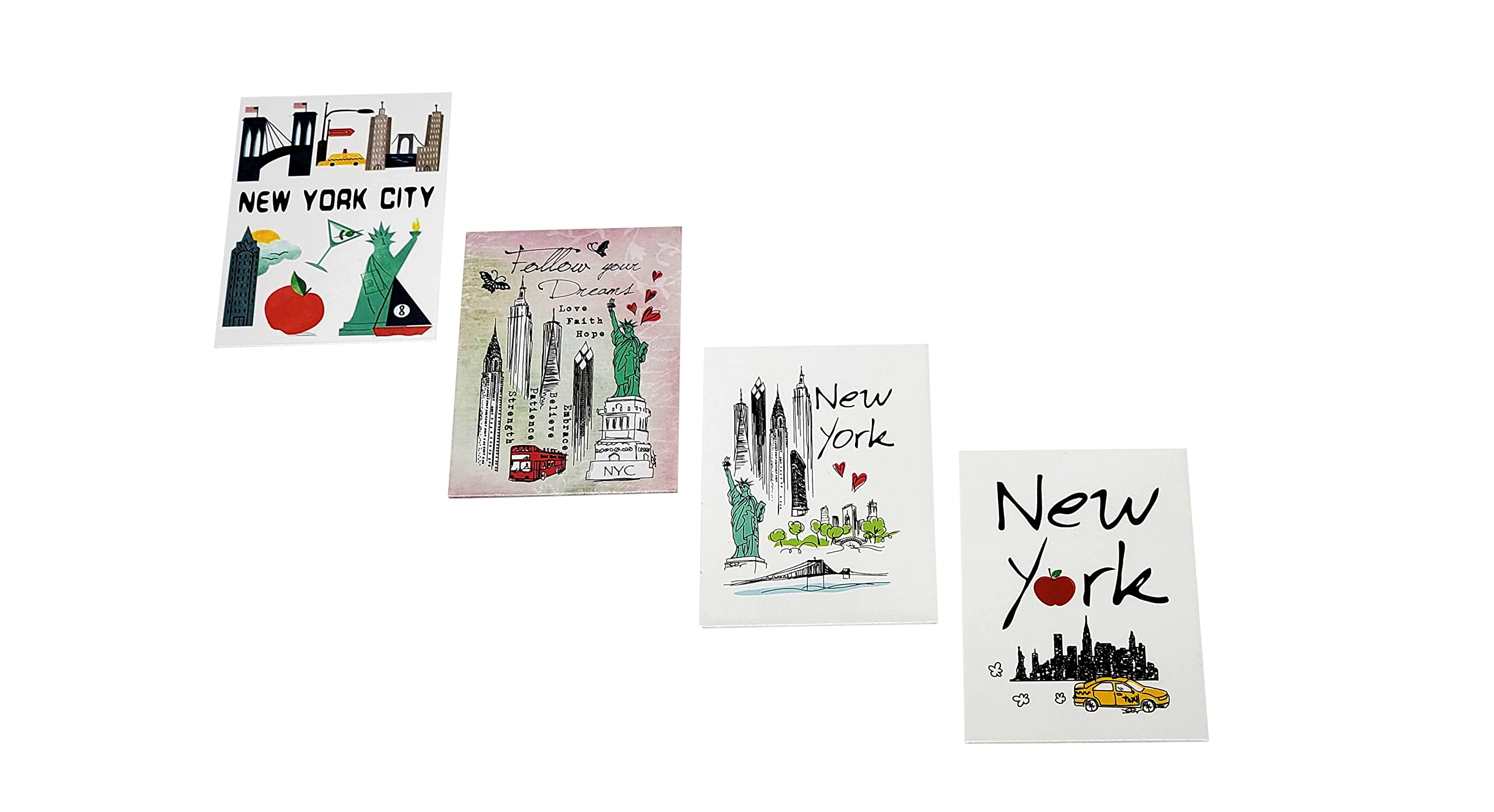 12 Set NYC (New York City) Large Photo Souvenir Fridge Magnets with Classic & Artistic Designs 2.5 x 3.5 inch – Pack of 12