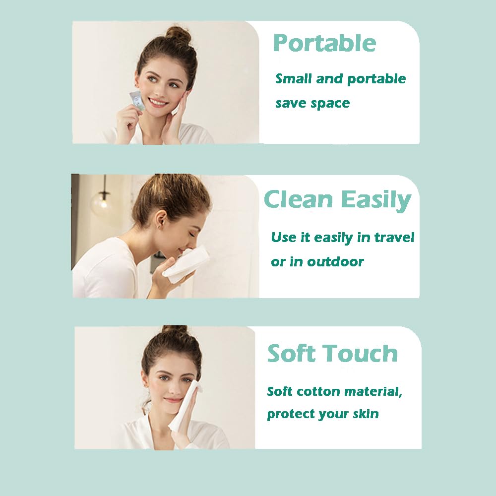 50 Pcs Compressed Towel Tablets Portable Disposable Coin Tissues, Soft Compressed Wash Wipe, Face Care Cloth, Perfect for Traveling Camping Cosmetic Use