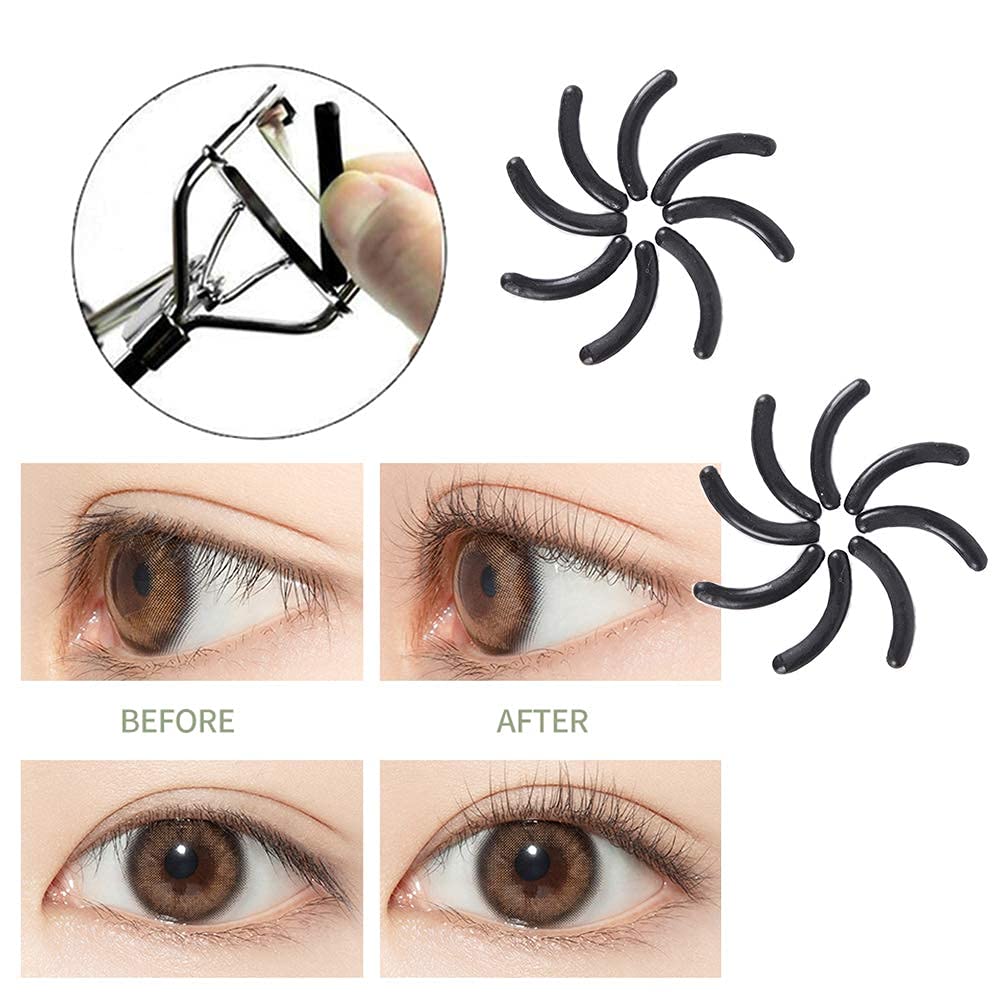 BlingKingdom 20pcs Universal Soft Silicone Eyelash Curler Replacement Pads Refill Pads for Eyelash Curler - Black